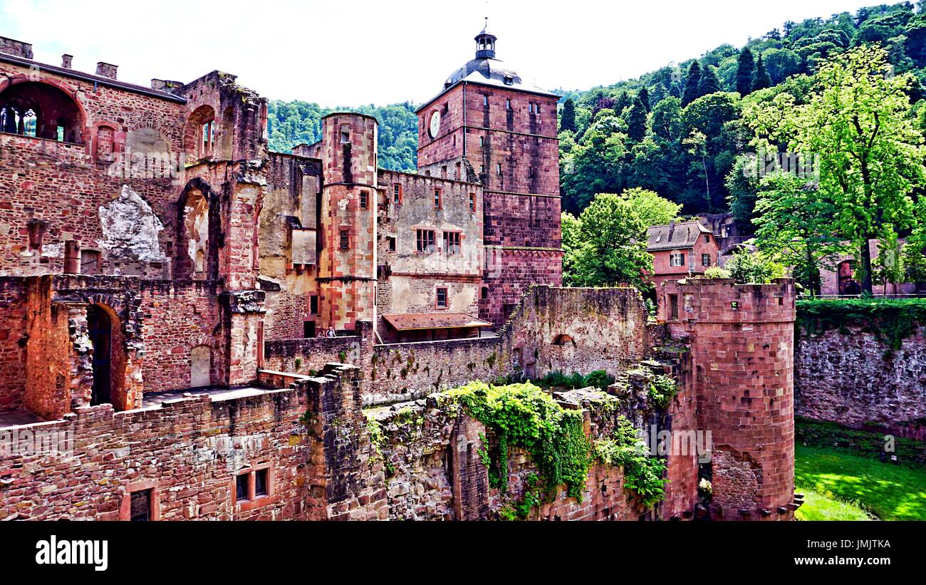 Beautiful ruins of Heidelberg Castle in Heidelberg, Germany Stock Photo ...