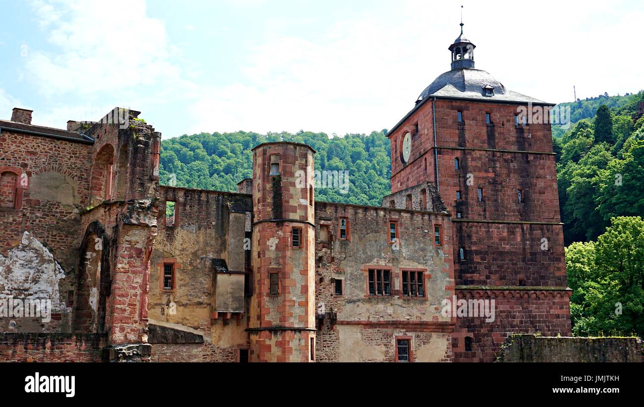 Beautiful ruins of Heidelberg Castle in Heidelberg, Germany Stock Photo ...