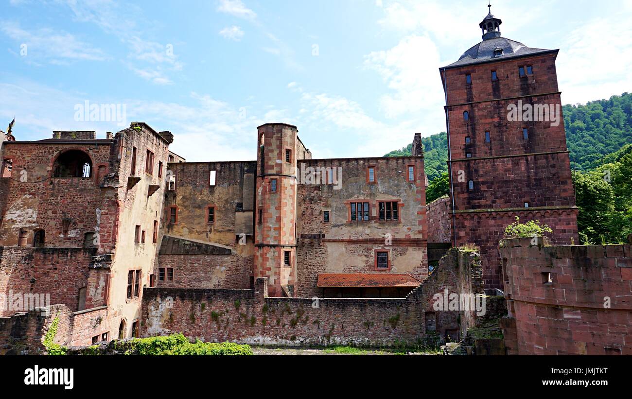 Beautiful ruins of Heidelberg Castle in Heidelberg, Germany Stock Photo ...