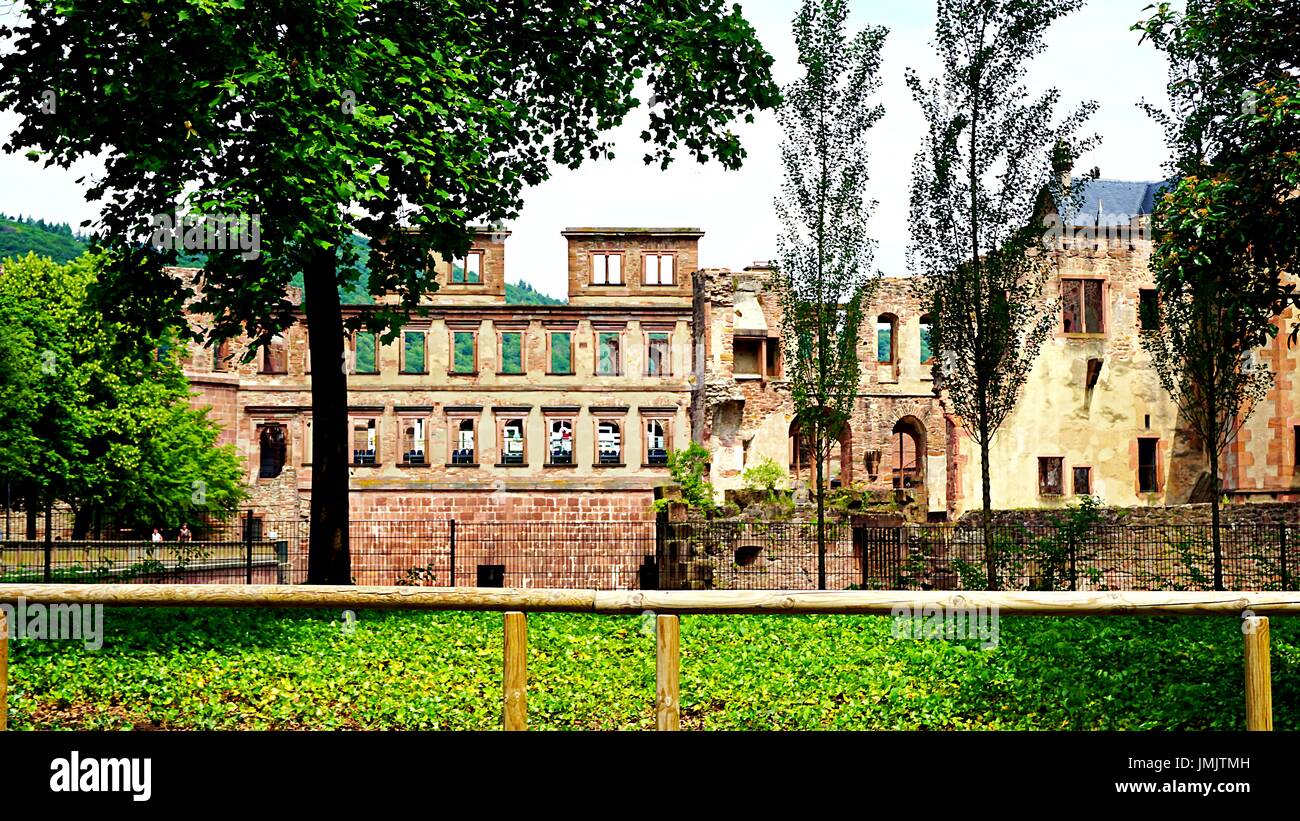 Beautiful ruins of Heidelberg Castle in Heidelberg, Germany Stock Photo ...