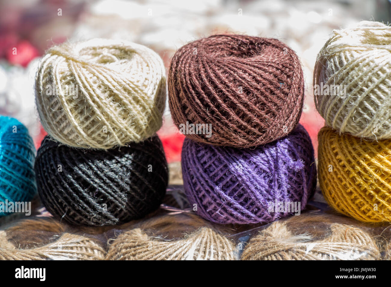 Set or rolls of colotful string Stock Photo - Alamy