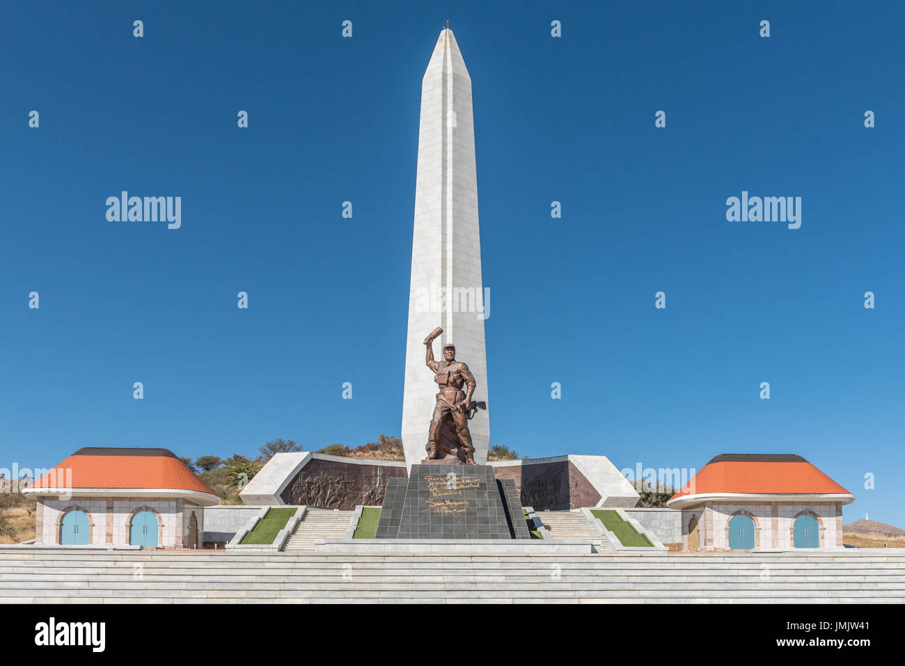 WINDHOEK, NAMIBIA - JUNE 16, 2017: A view of Heroes Acre, an official ...
