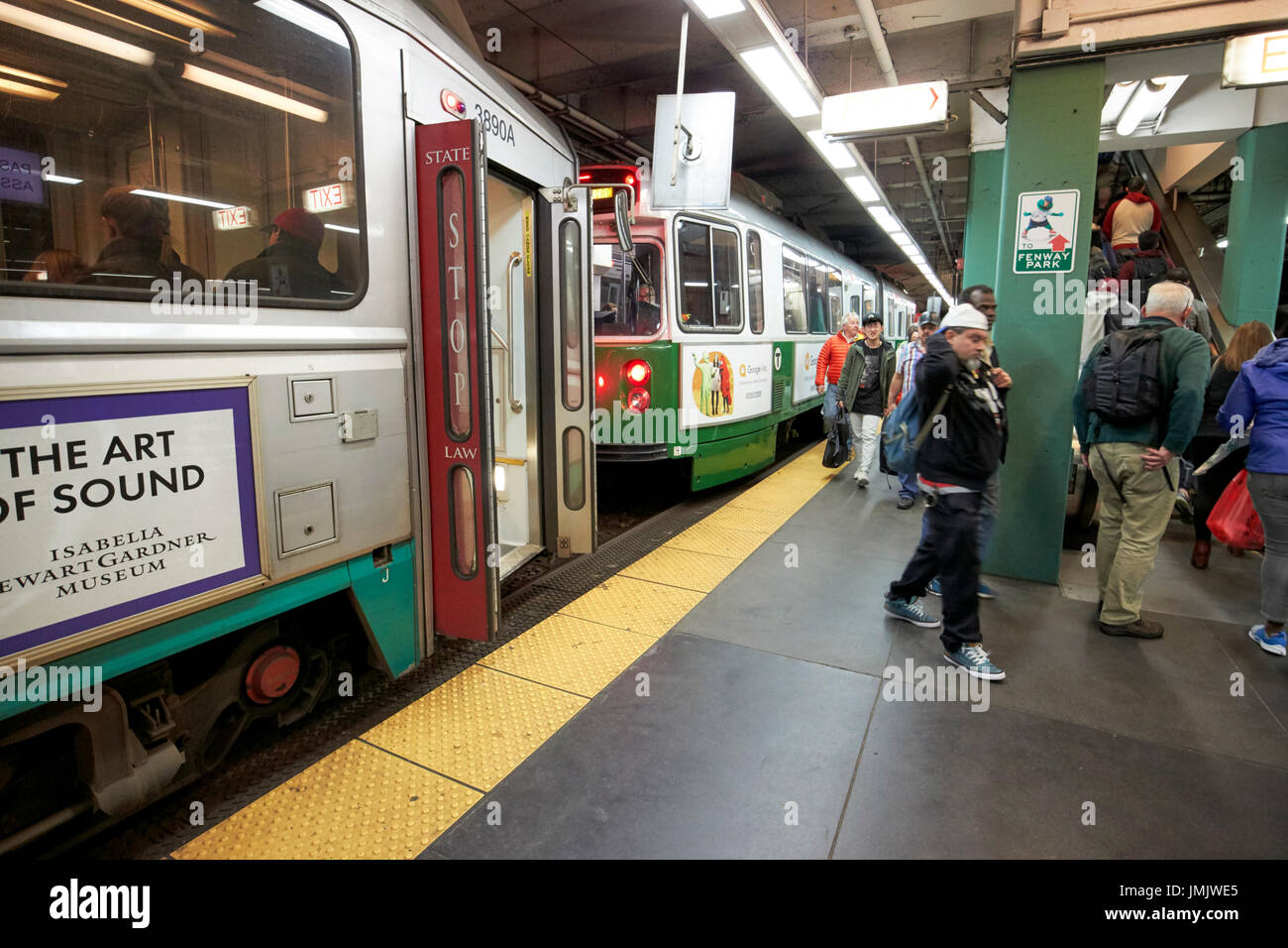 Boston MBTA underground green line station kenmore USA Stock Photo - Alamy