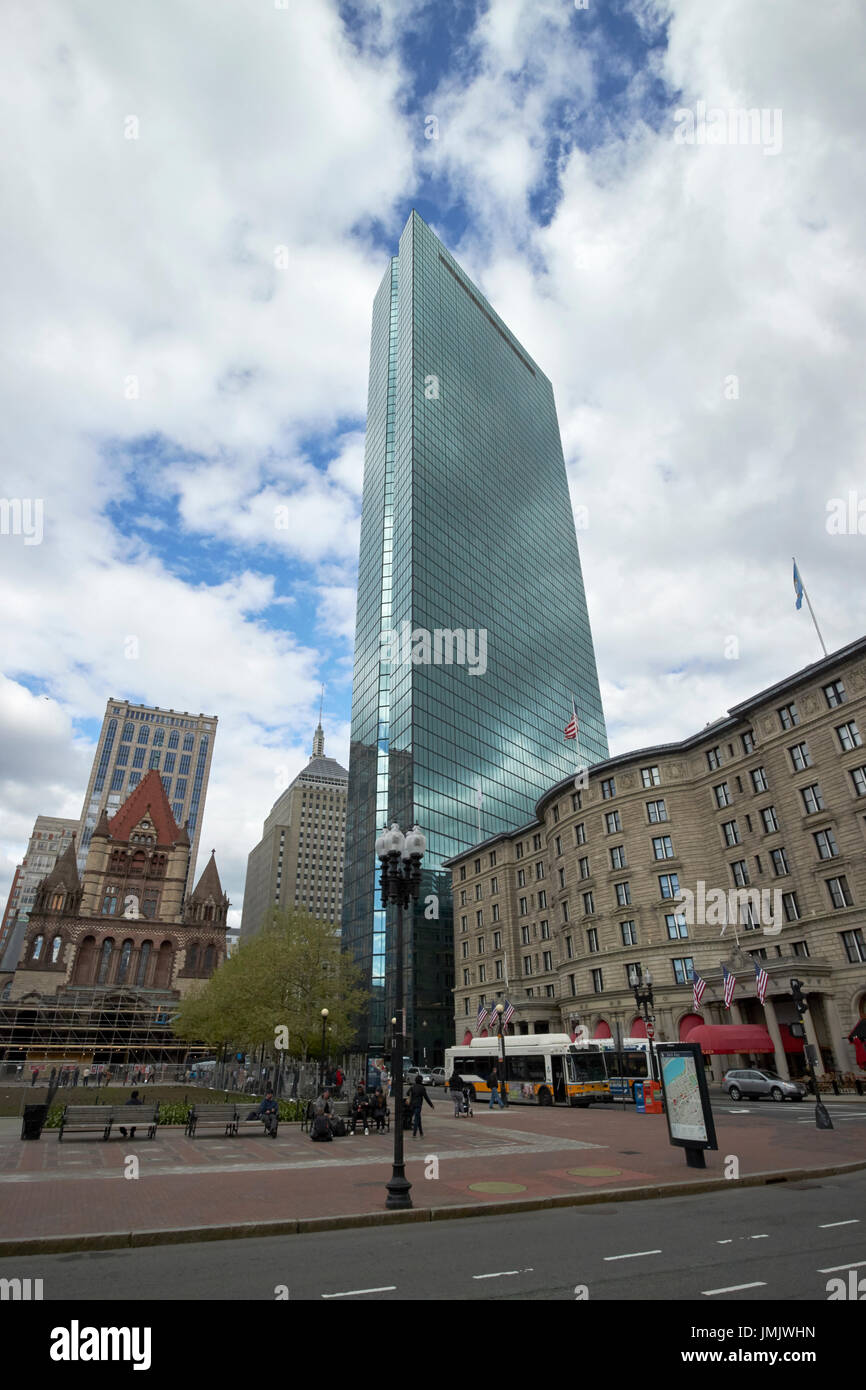trinity church john hancock tower and fairmont copley plaza hotel ...