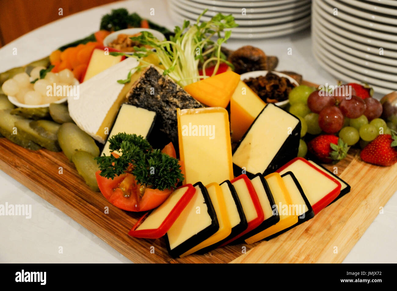 Wedding Reception menu or Delicious Dinner food, dessert Stock Photo ...