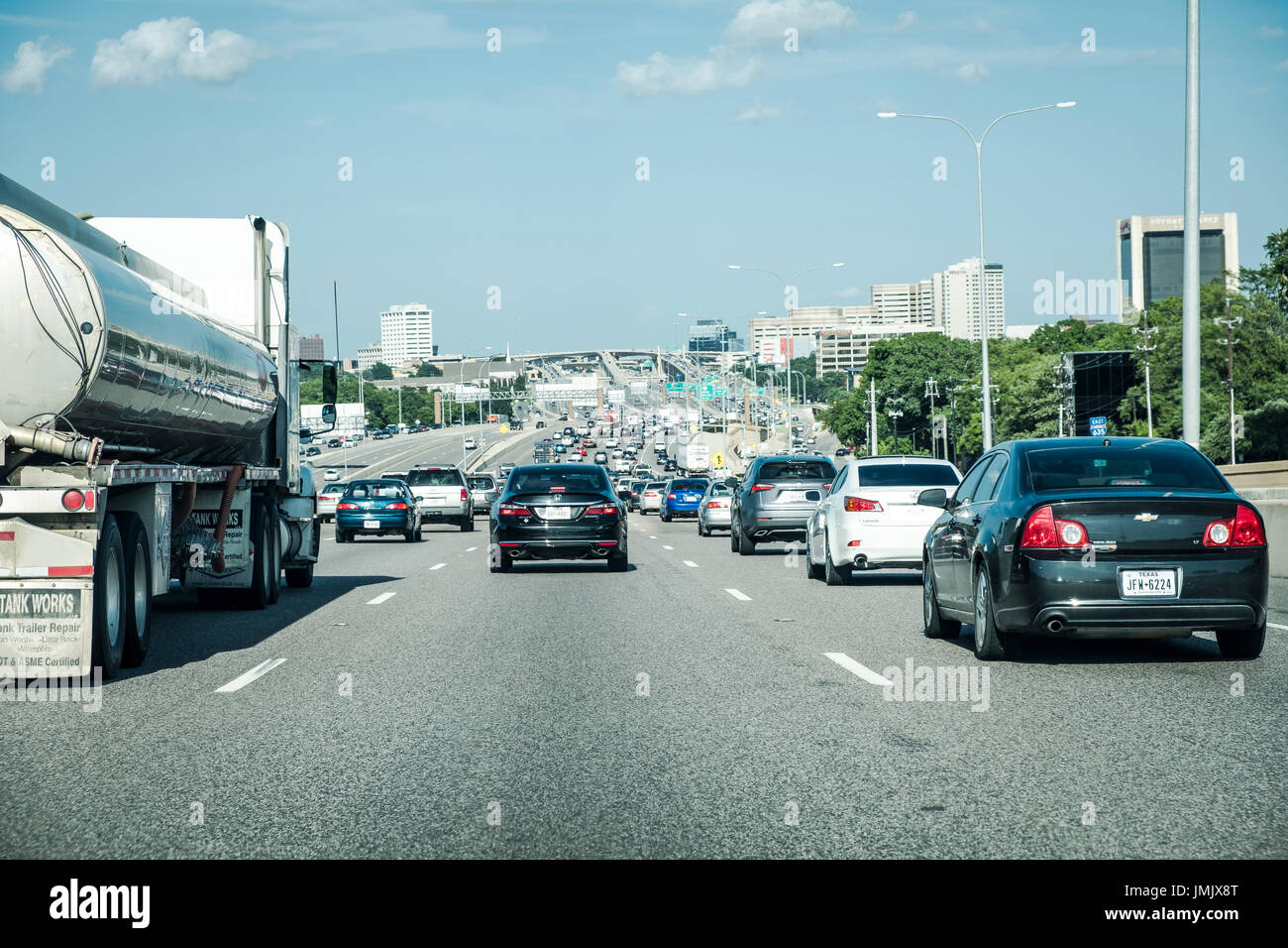 Freeway traffic in Dallas Texas, USA Stock Photo - Alamy