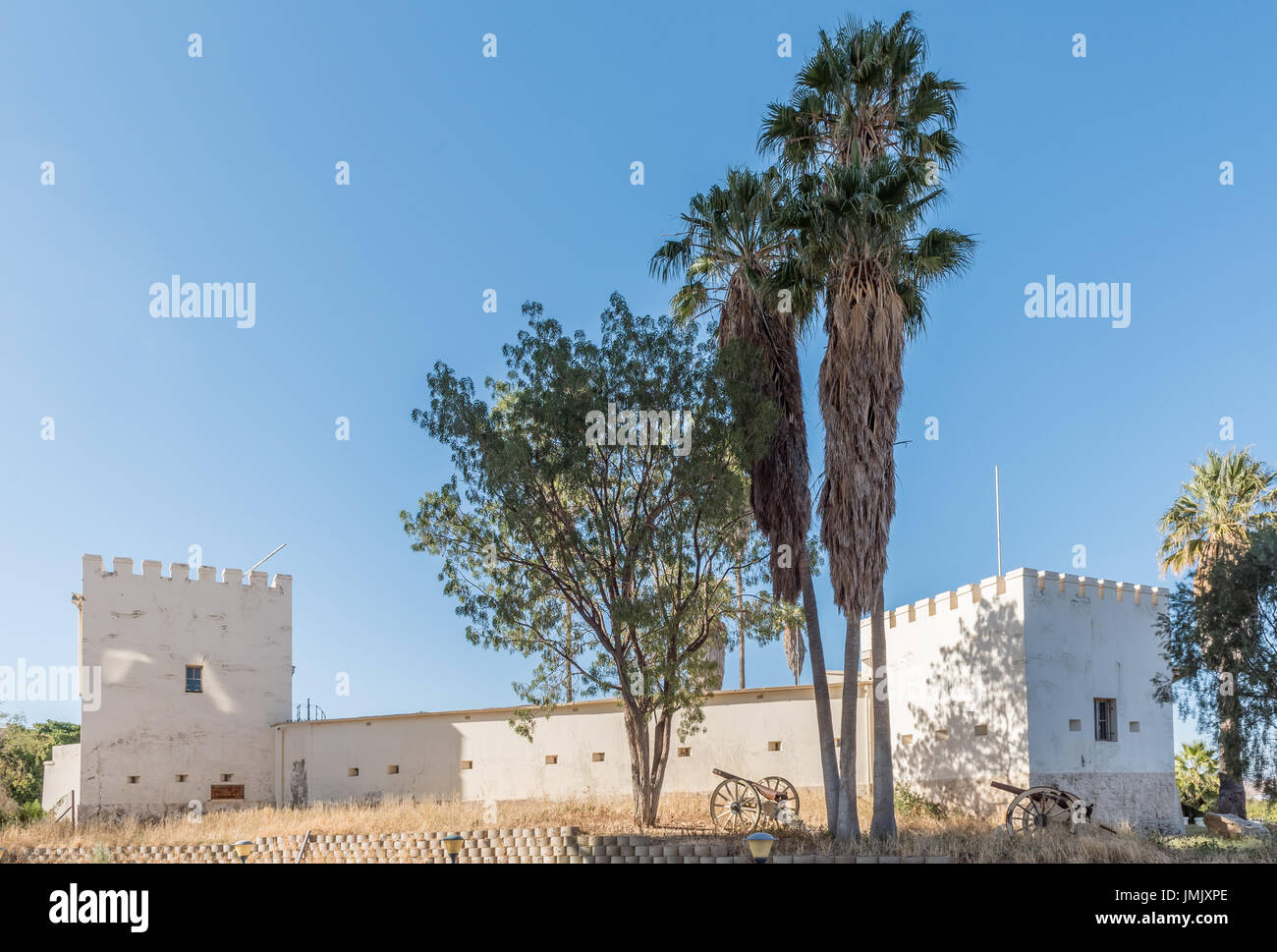 WINDHOEK, NAMIBIA - JUNE 17, 2017: A view of the Alte Feste, the oldest ...