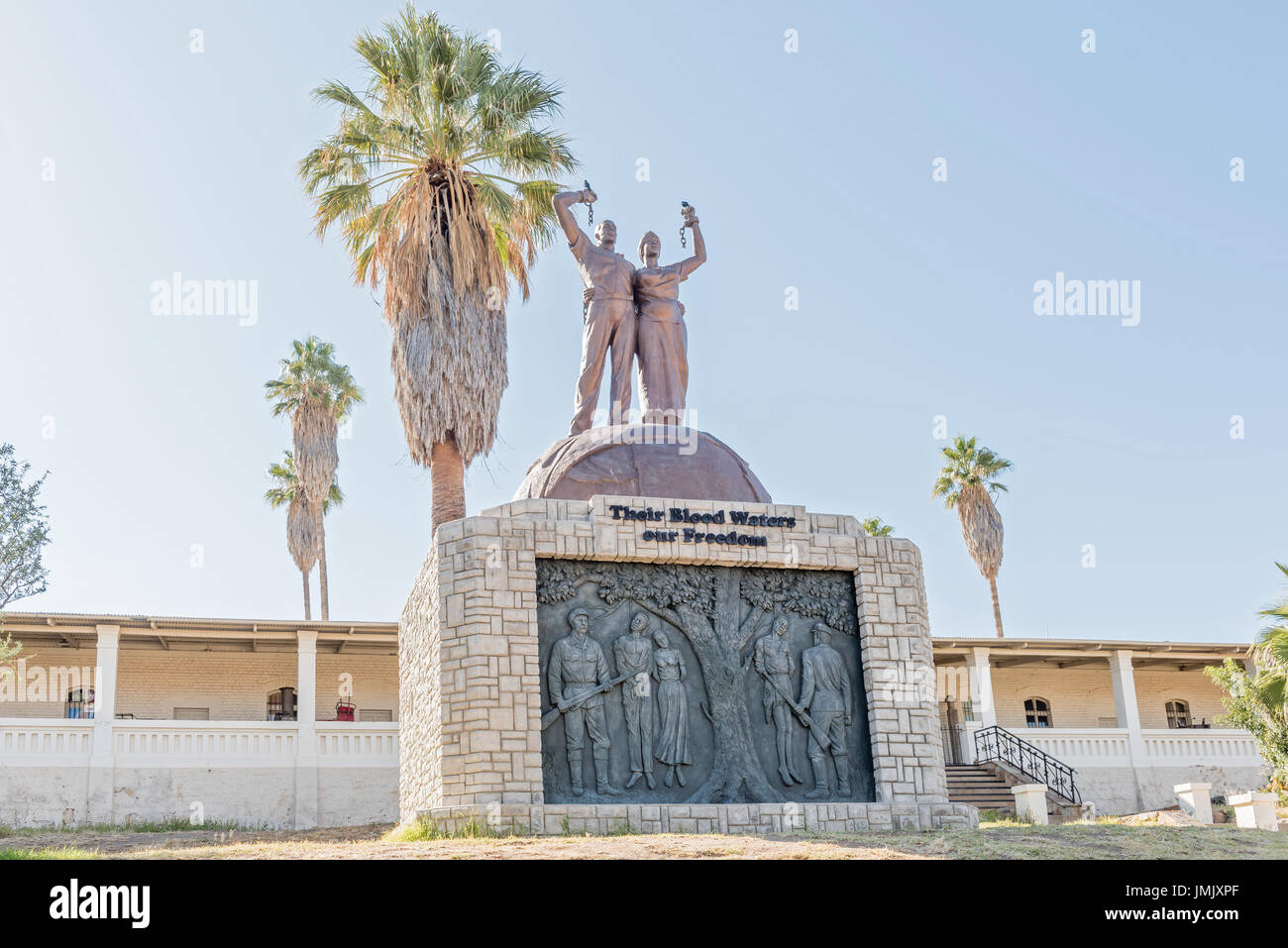 WINDHOEK, NAMIBIA - JUNE 17, 2017: The Genocide Memorial in front of ...