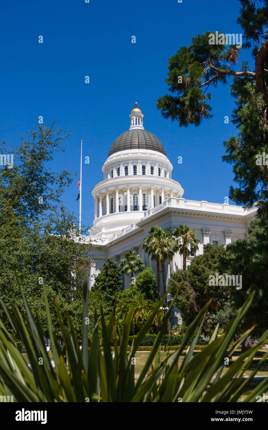 capitol building with flags in sacramento Stock Photo - Alamy