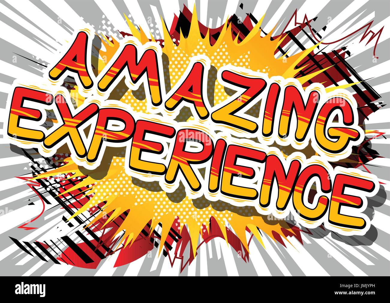 Amazing Experience - Comic book style phrase on abstract background ...