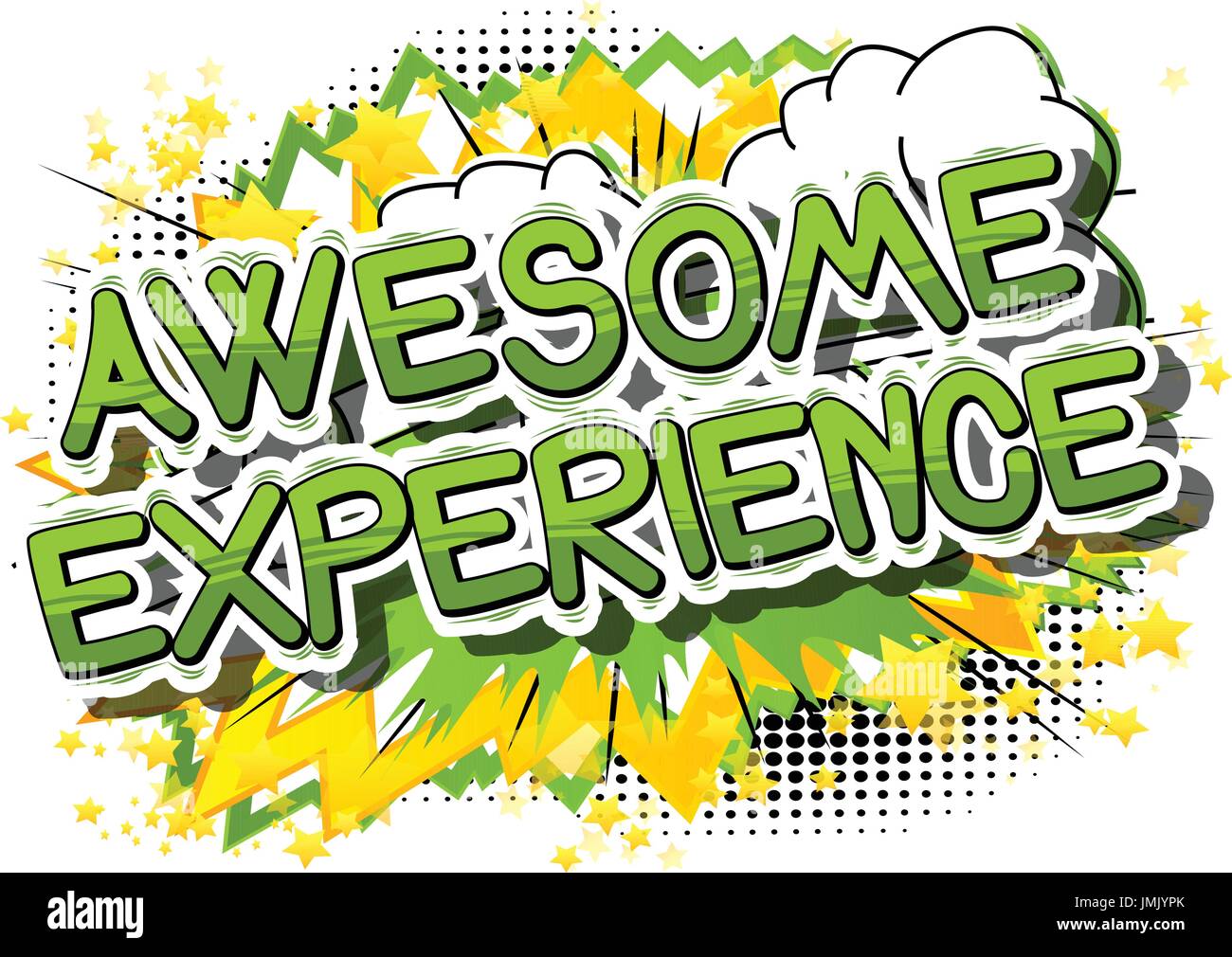 Awesome Experience - Comic book style phrase on abstract background ...