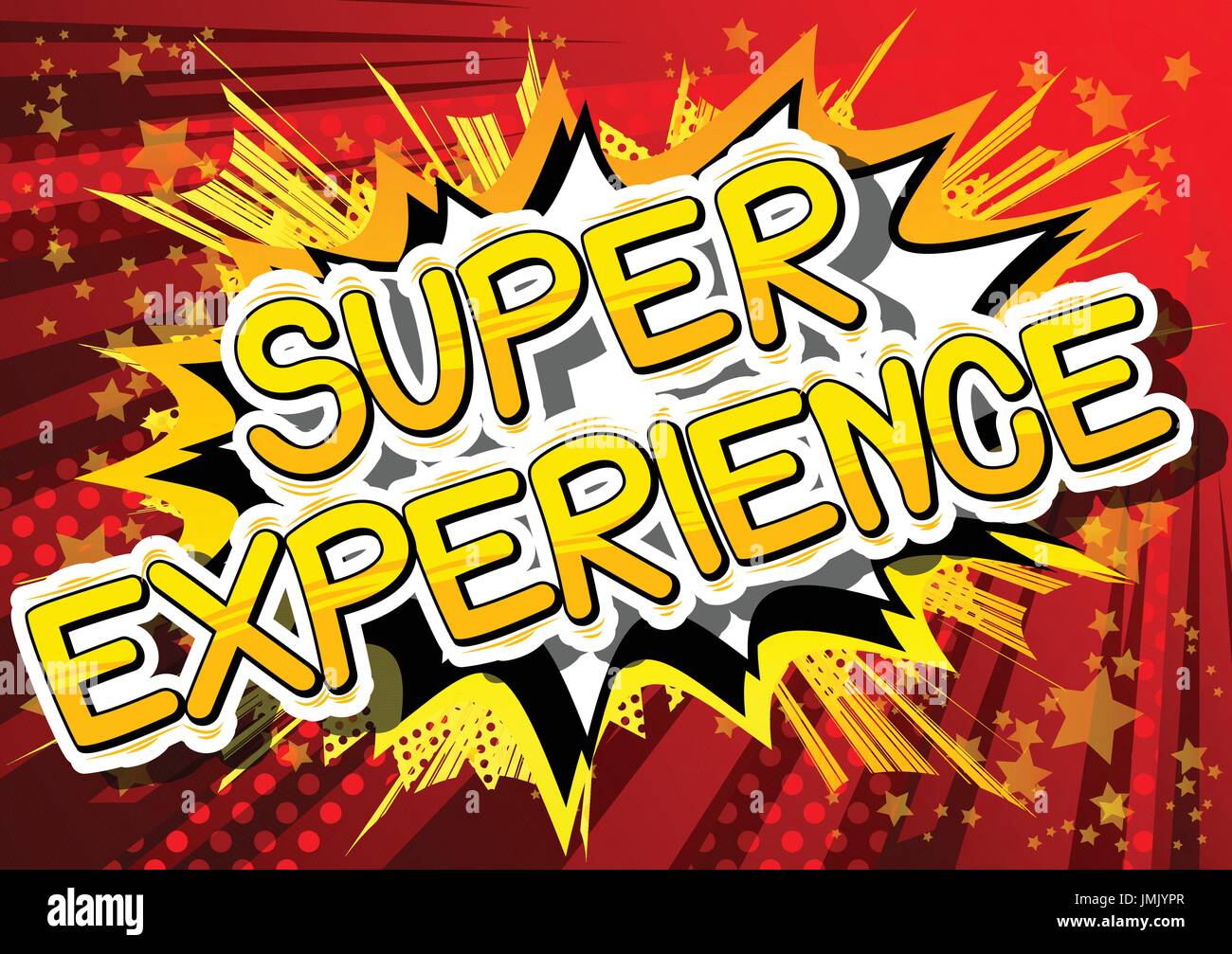 Super Experience - Comic book style phrase on abstract background Stock ...