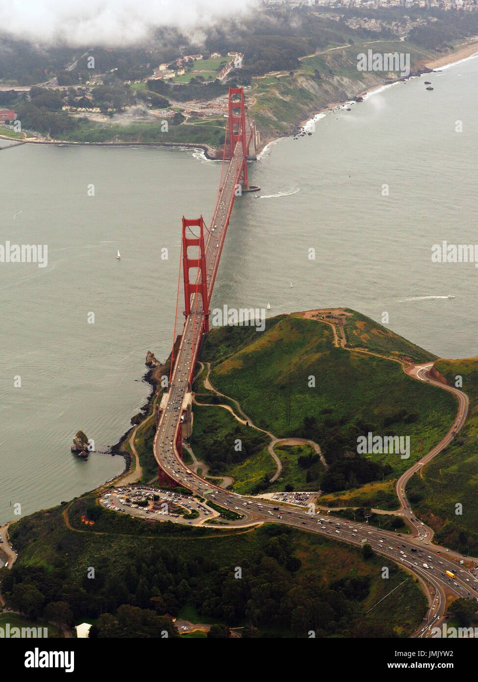 Aerial View of Golden Gate Bridge in San Francisco, California Stock ...