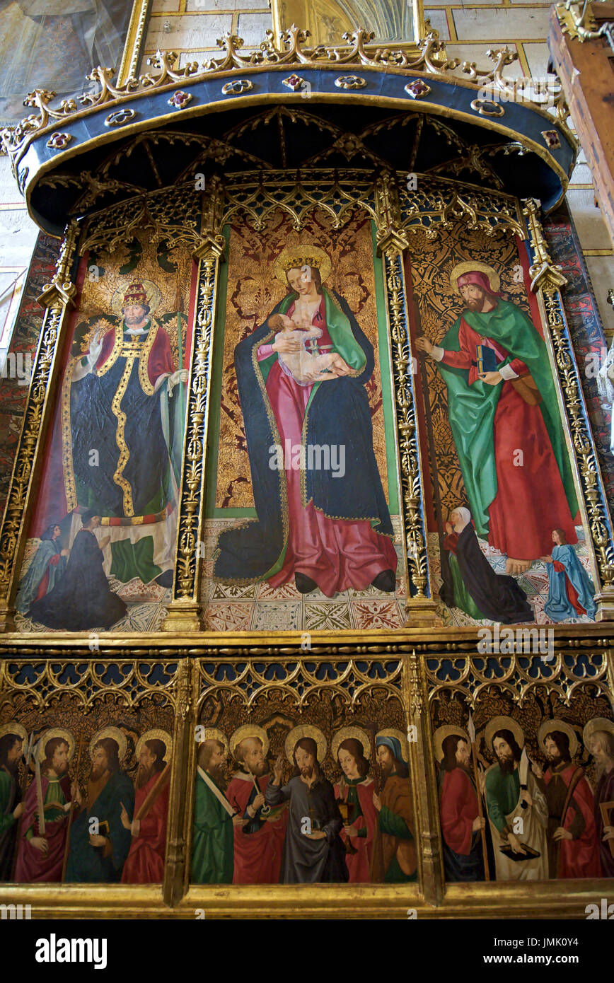 Tryptich painting of Maria Virgin in the Major Sacristy of Santa Maria ...
