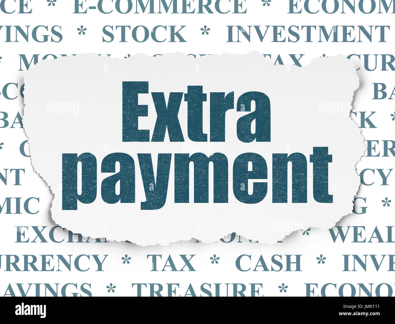 Currency concept: Extra Payment on Torn Paper background Stock Photo ...