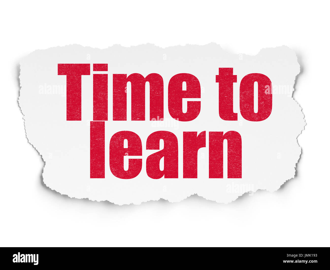 Time concept: Time to Learn on Torn Paper background Stock Photo - Alamy