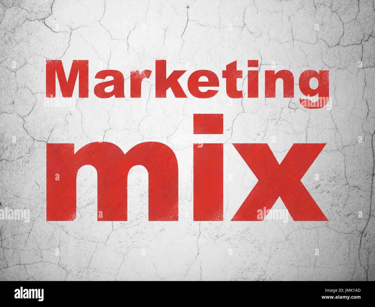 Advertising concept: Marketing Mix on wall background Stock Photo - Alamy