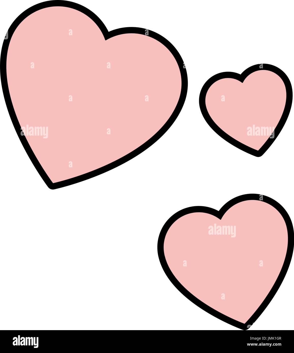 isolated three hearts icon vector illustration graphic design Stock ...