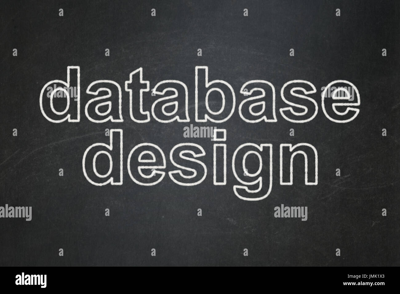 Programming concept: Database Design on chalkboard background Stock ...