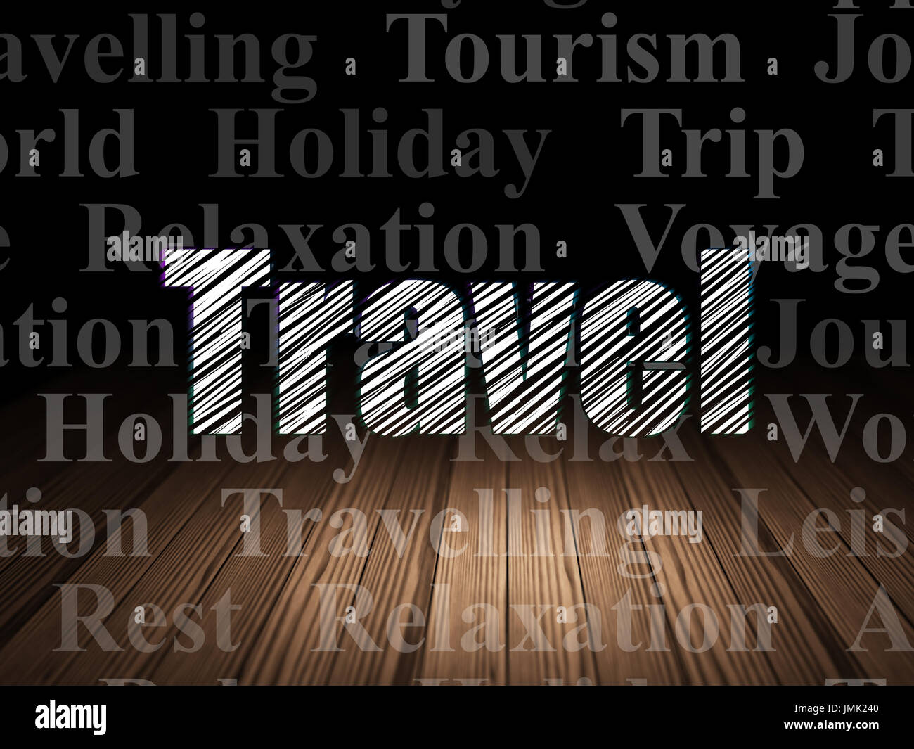 Travel concept: Travel in grunge dark room Stock Photo - Alamy
