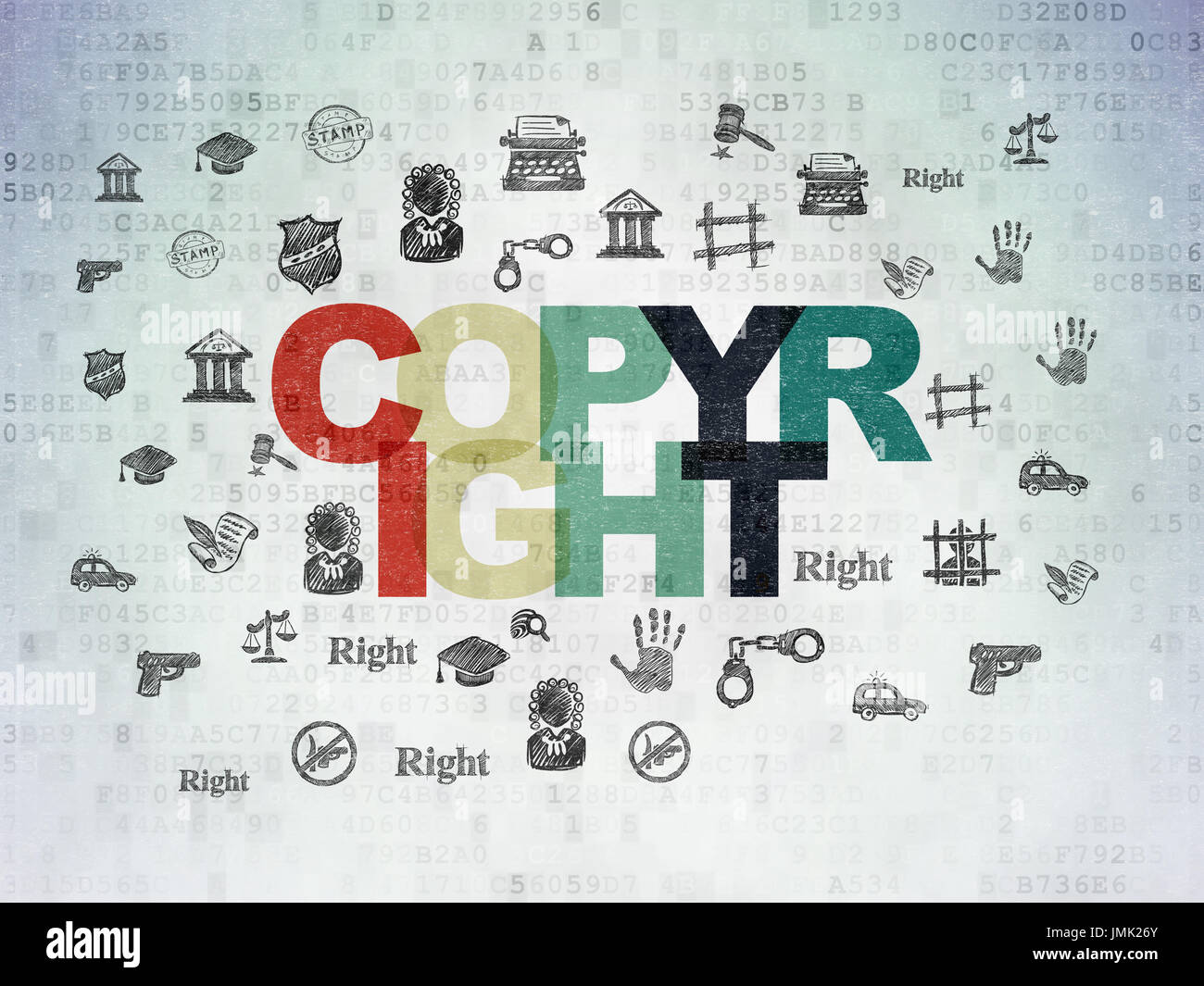 Law concept: Copyright on Digital Data Paper background Stock Photo - Alamy