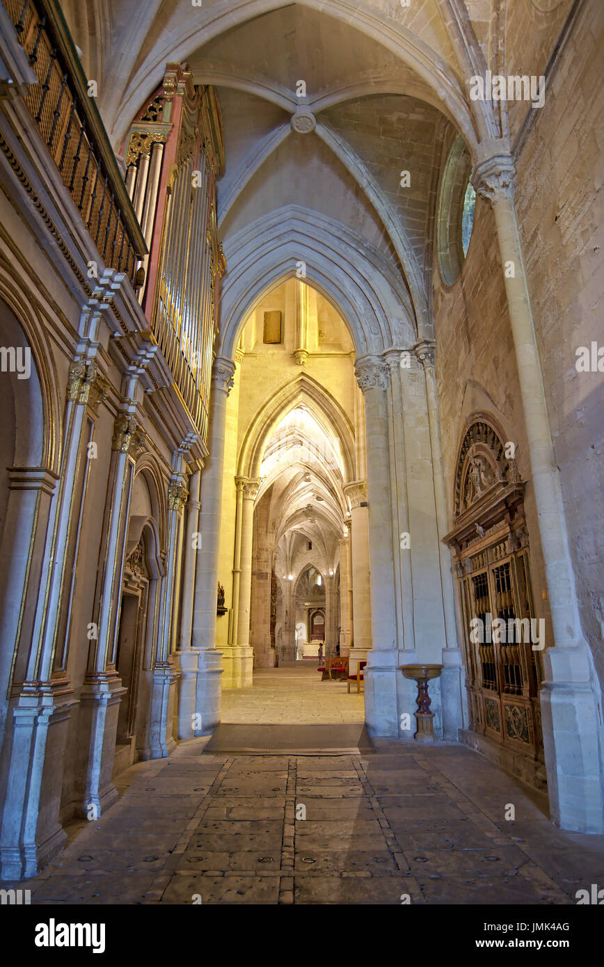 Entry nave of the Saint Mary and Saint Julian cathedral in Cuenca ...