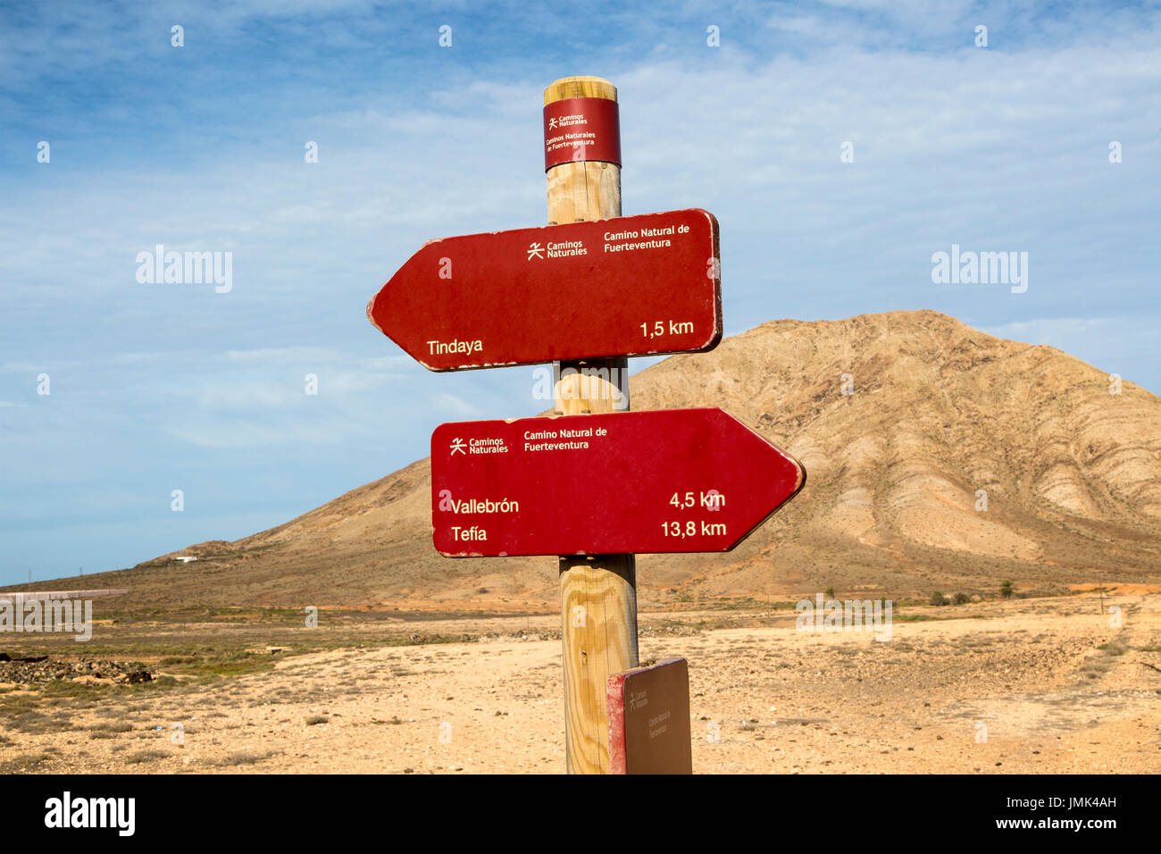 Footpath signs by Montana de Tindaya, Fuerteventura, Canary Islands ...