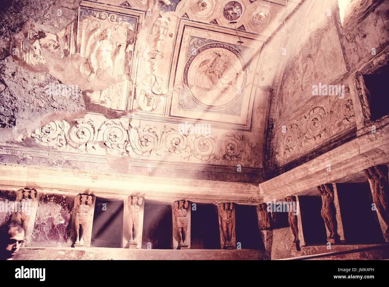 Sunbeams enters the ancient Roman baths of Pompeii Stock Photo - Alamy