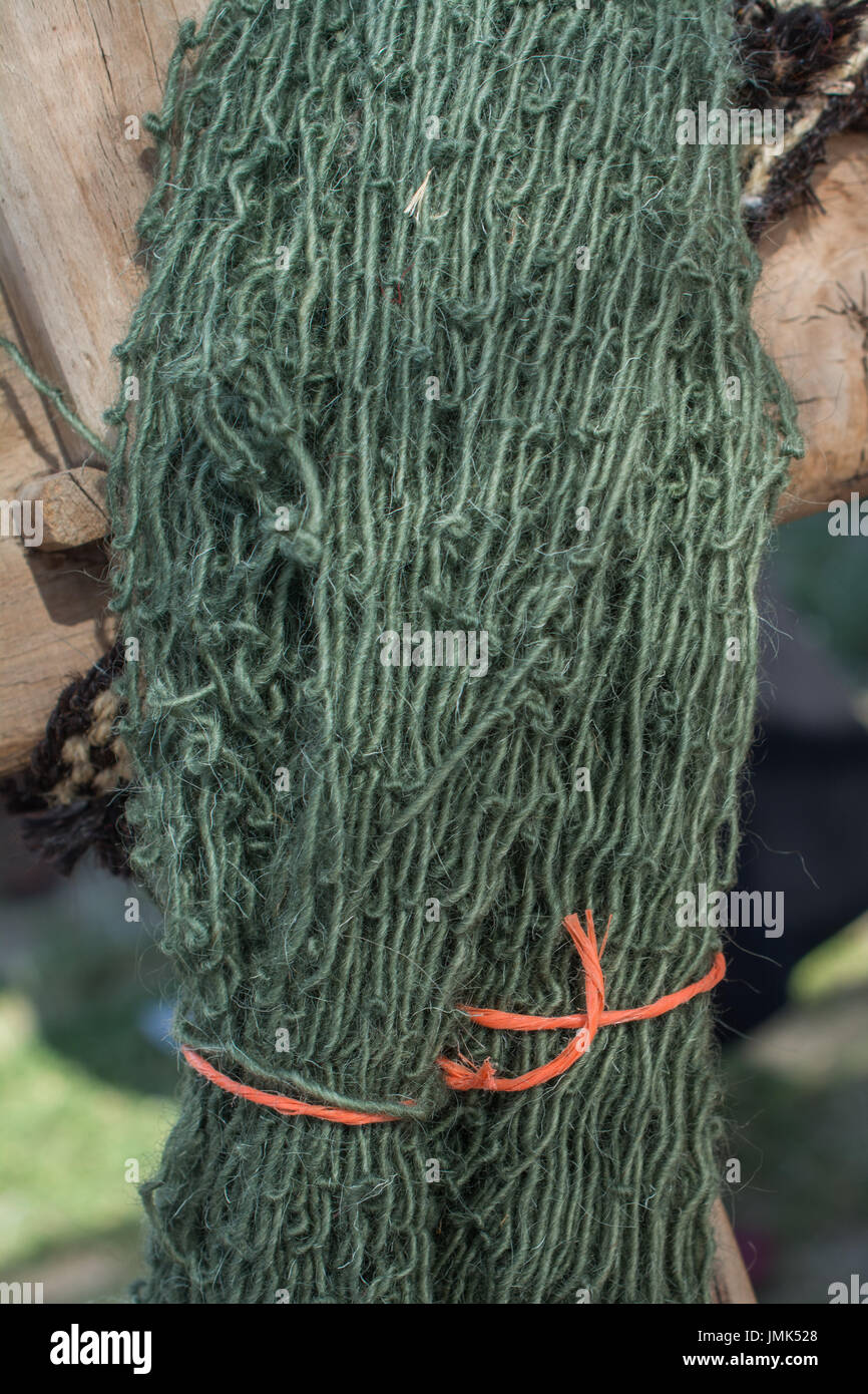 Natural wool dyeing in pots for carpet making Stock Photo - Alamy