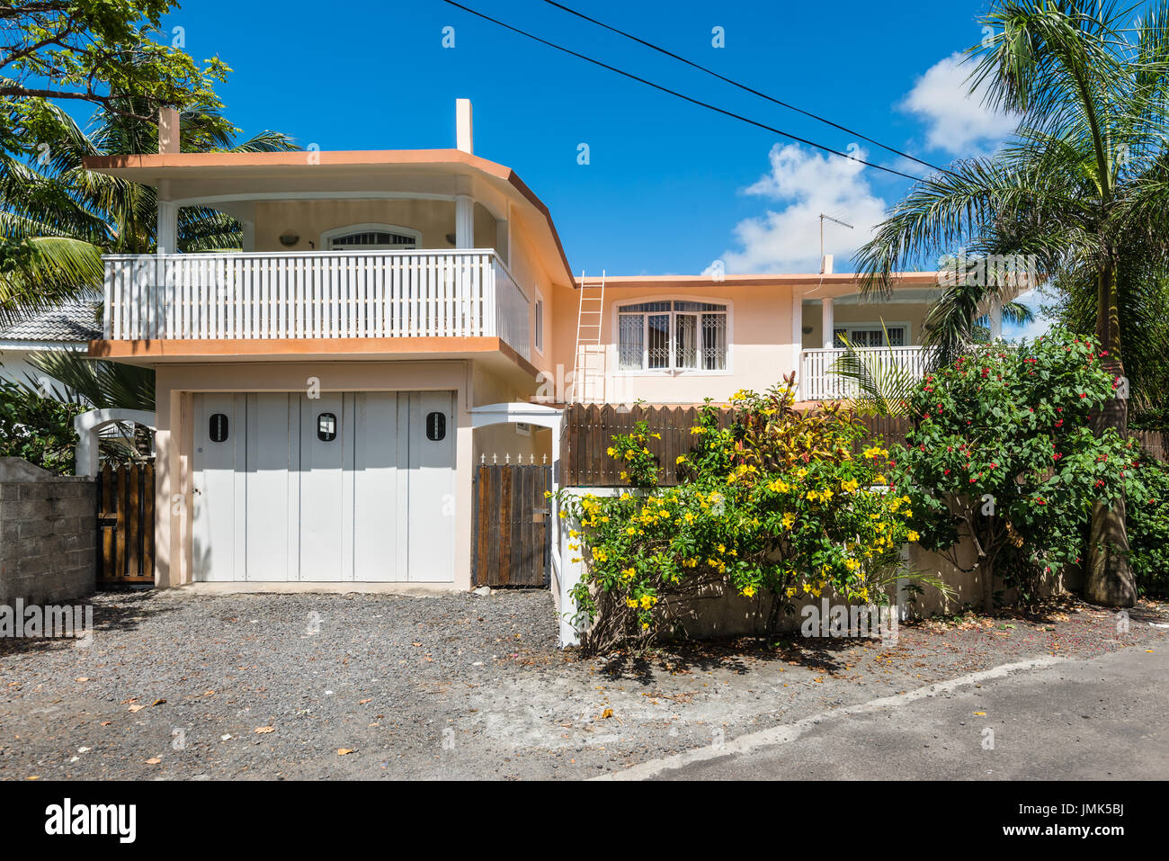 Blue Bay, Mauritius - December 28, 2015: House located at Blue Bay ...