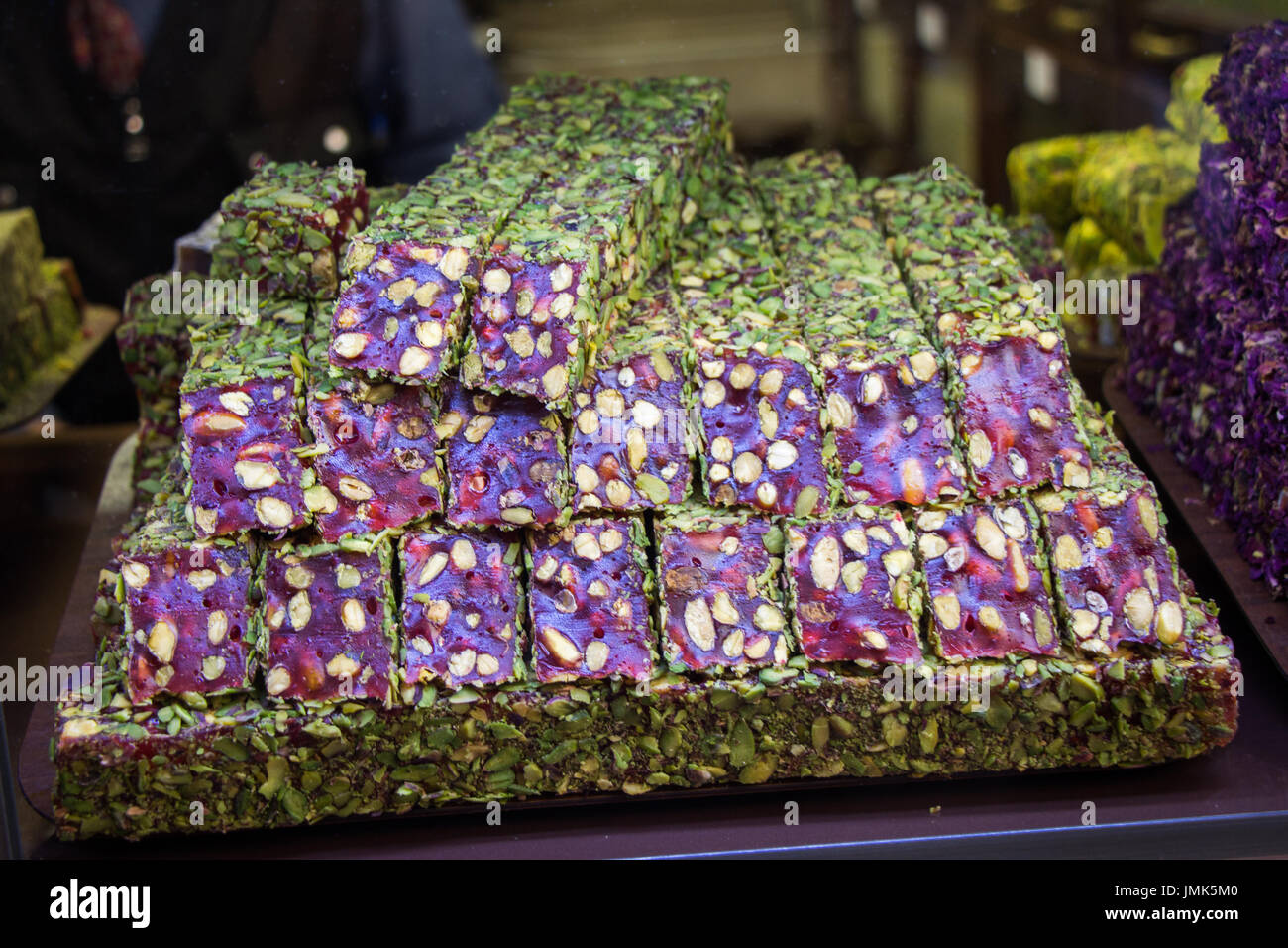 Load of traditional turkish delight rahat lokum Stock Photo - Alamy