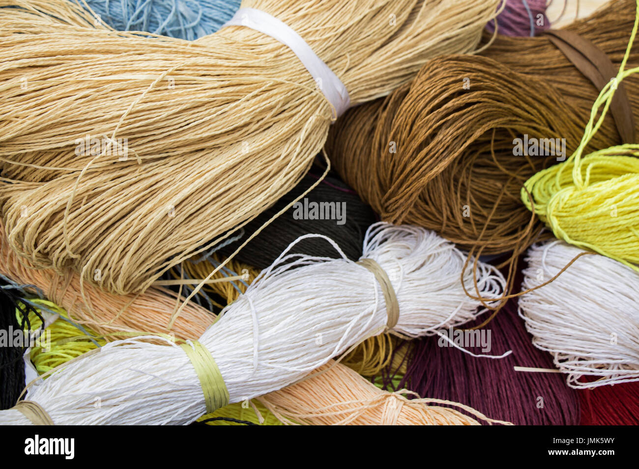 Set of Roll of hand made thread Stock Photo - Alamy