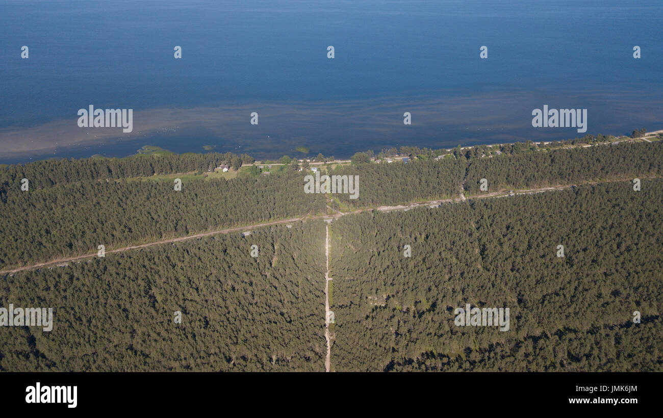 Engure Latvia Aerial view of countryside drone top view Stock Photo - Alamy