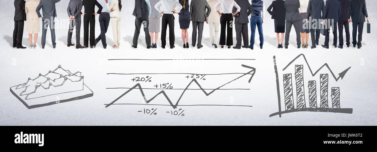 Digital composite of Group of business people standing in front of ...