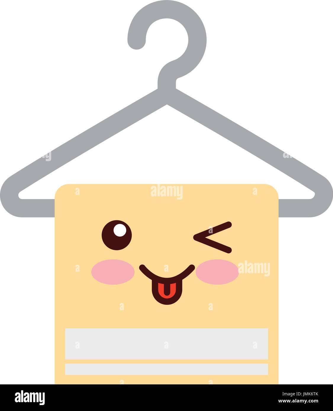 Laundry garments hanging kawaii character Stock Vector Image & Art - Alamy