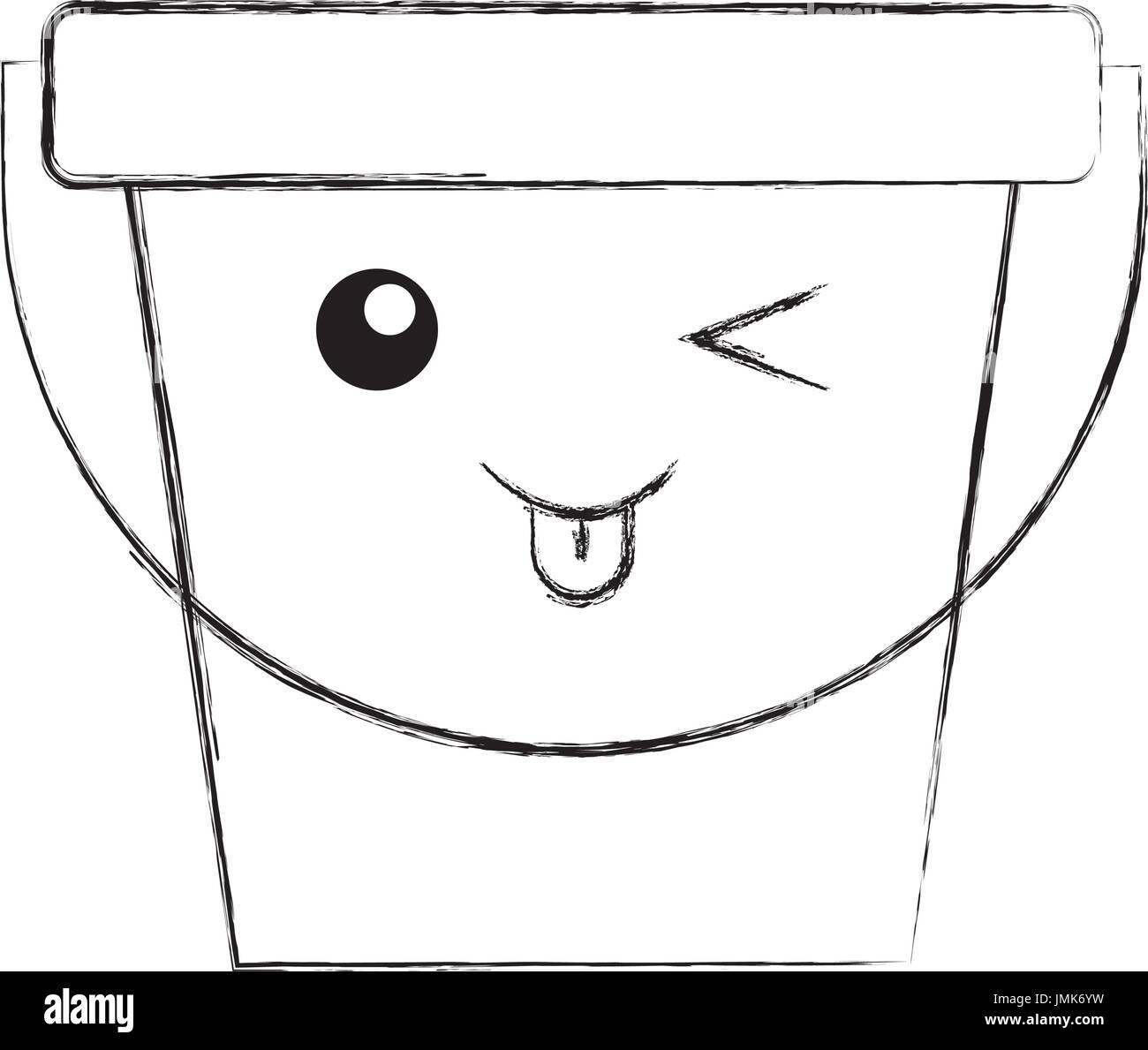 laundry bucket kawaii character Stock Vector Image & Art - Alamy