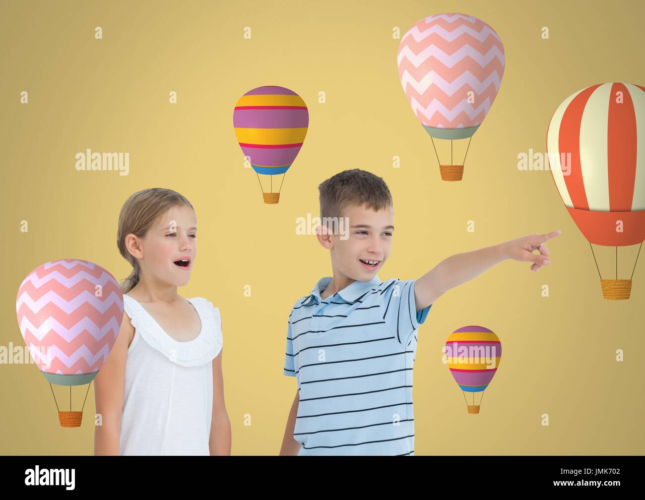 Child pointing pink balloon hi-res stock photography and images - Alamy