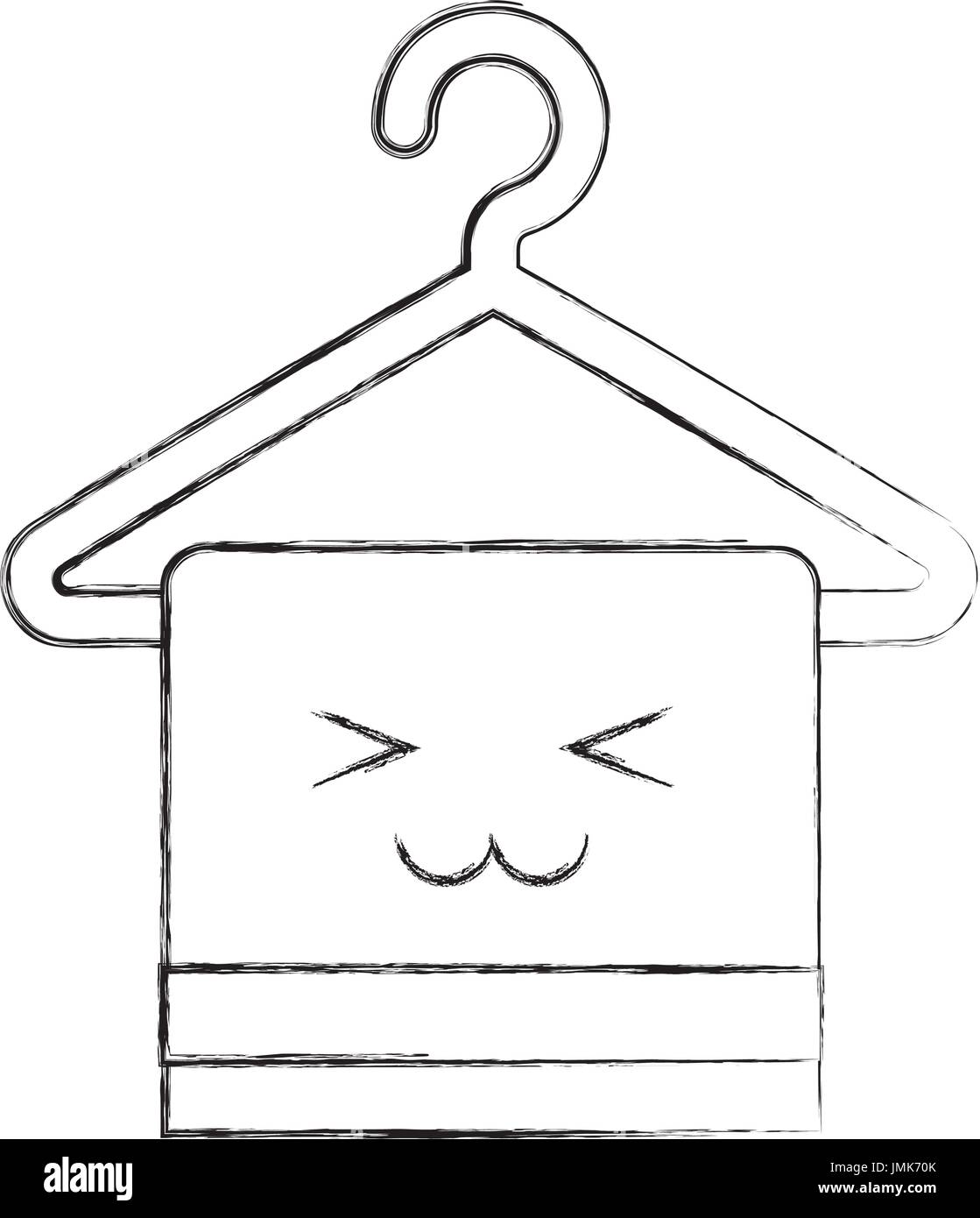 Laundry garments hanging kawaii character Stock Vector Image & Art - Alamy