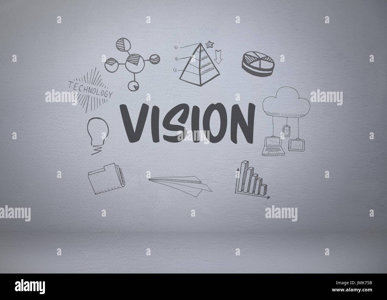 Digital composite of Vision text graphics with grey background Stock ...