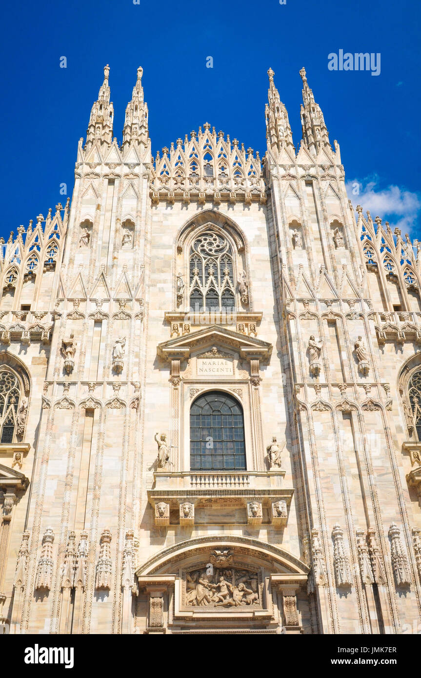 Architectural detail of the famous Milan Cathedral (Duomo di Milano) in ...