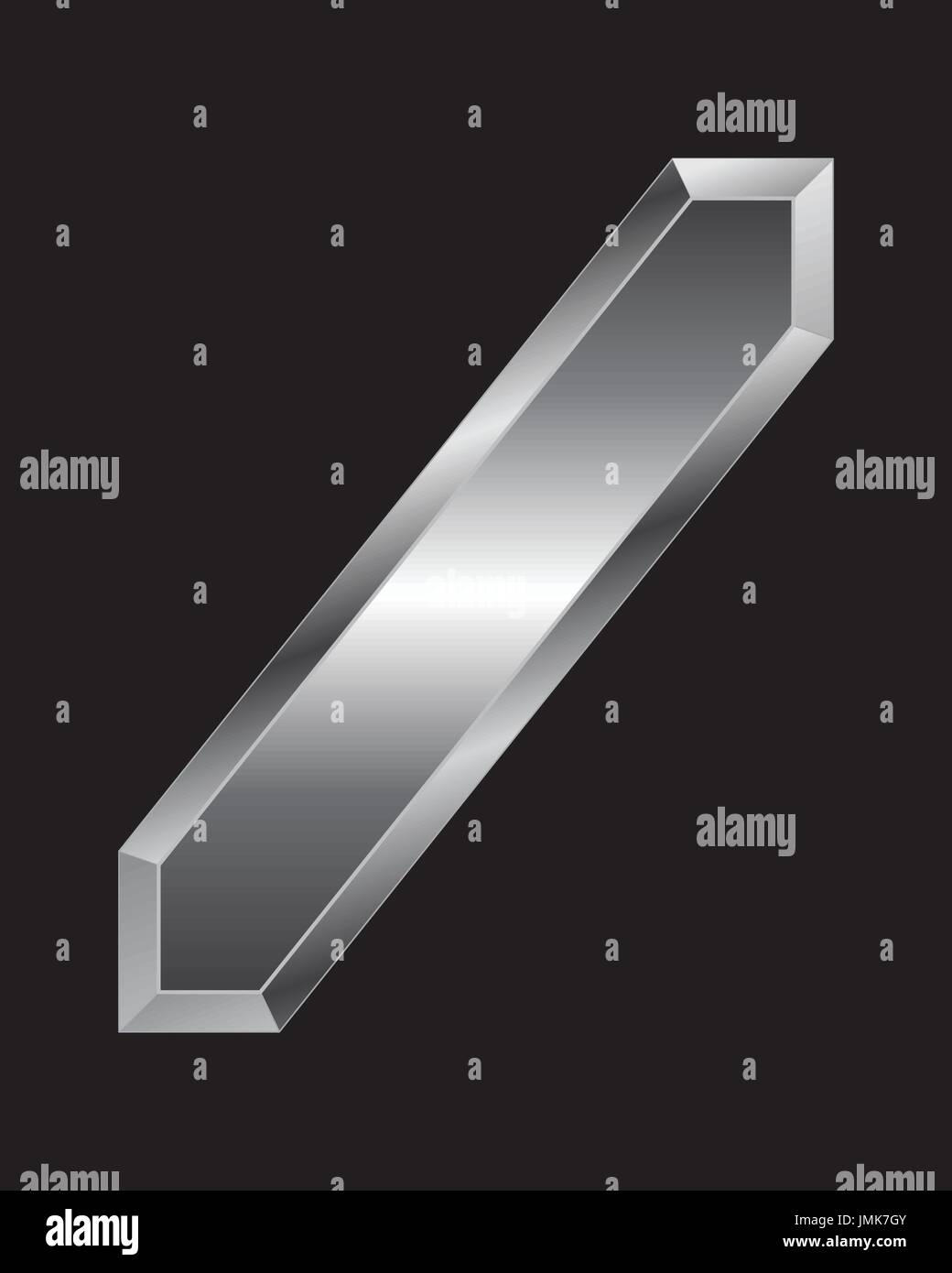 rectangular beveled metal font - slash sign, vector Stock Vector Image ...