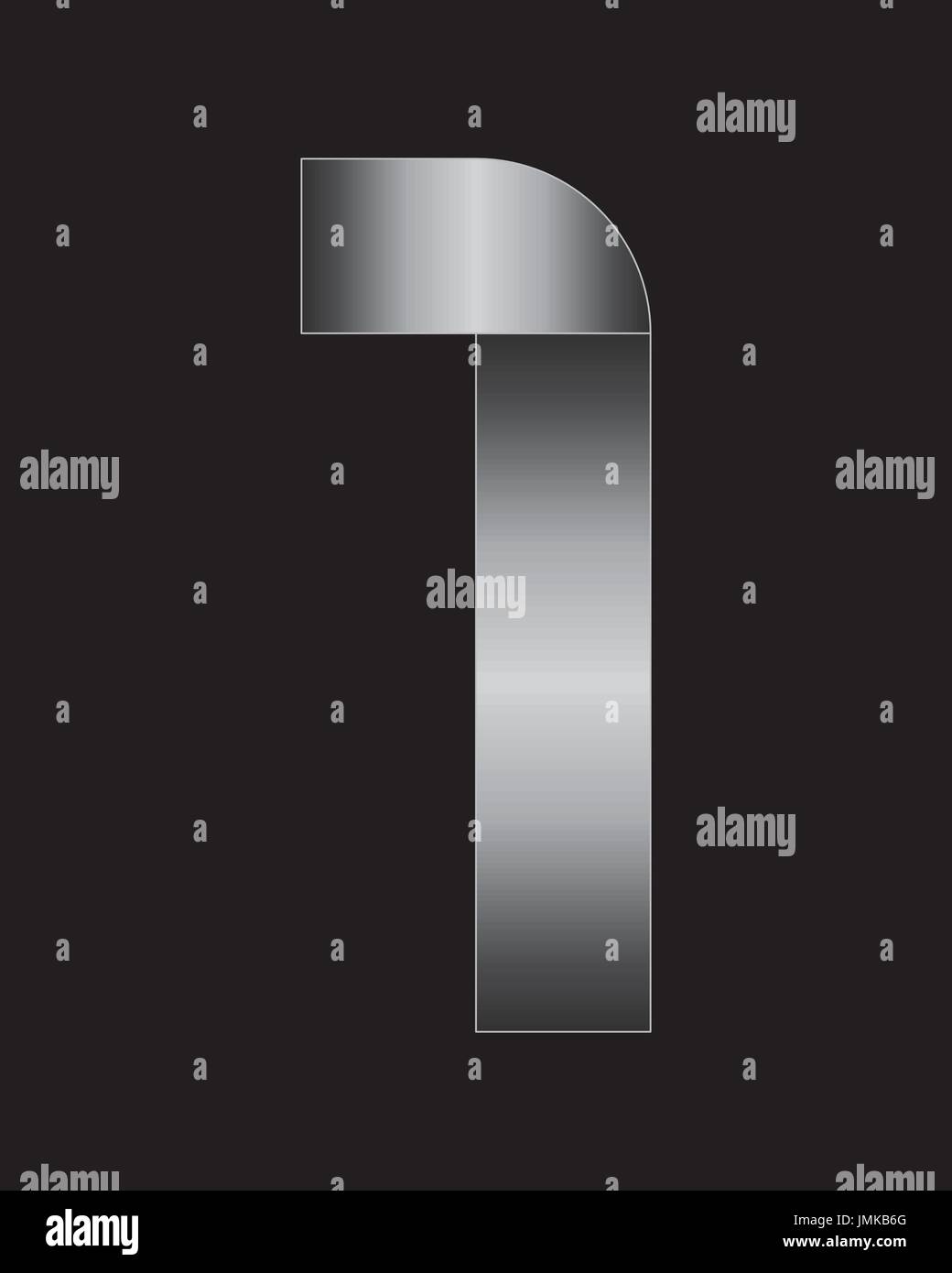 rectangular bent metal font - number 1 Stock Vector Image & Art - Alamy