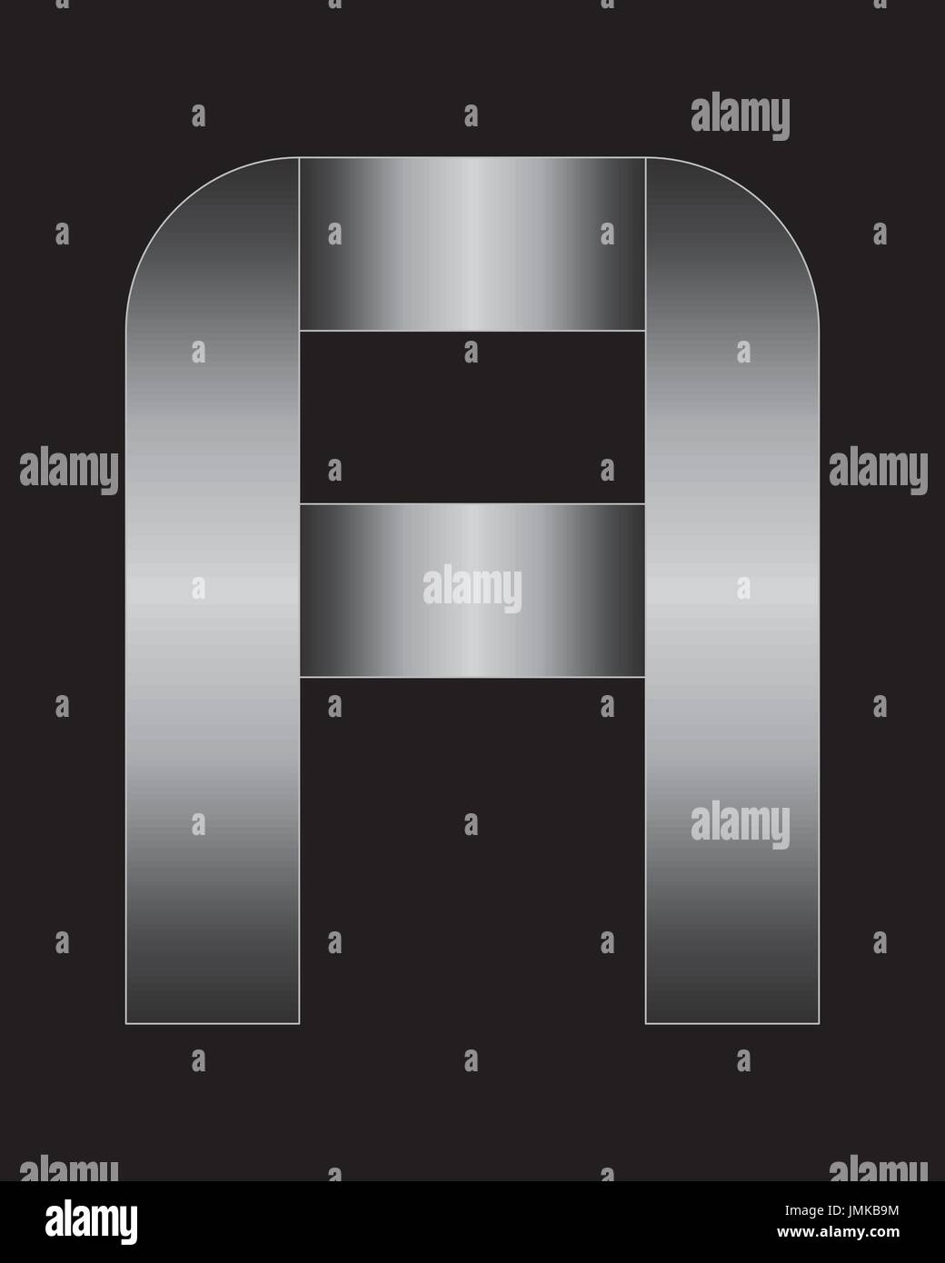 rectangular bent metal font - letter A Stock Vector Image & Art - Alamy