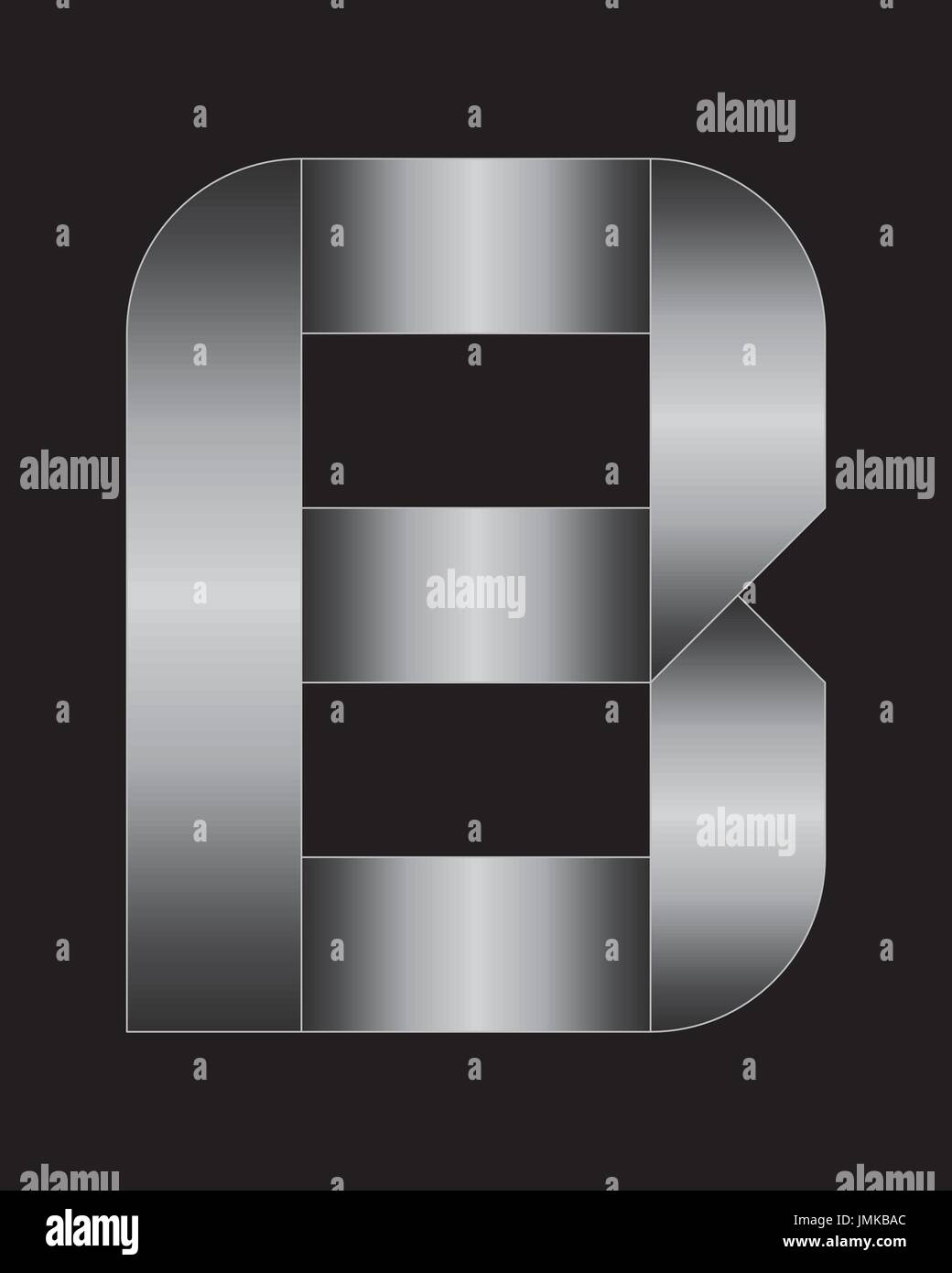 rectangular bent metal font - letter B Stock Vector Image & Art - Alamy