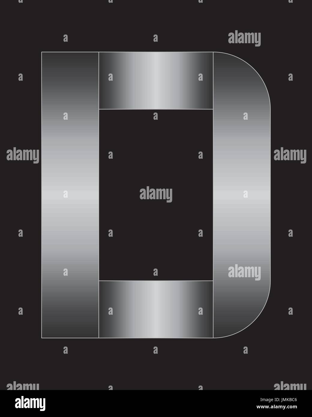 rectangular bent metal font - letter D Stock Vector Image & Art - Alamy