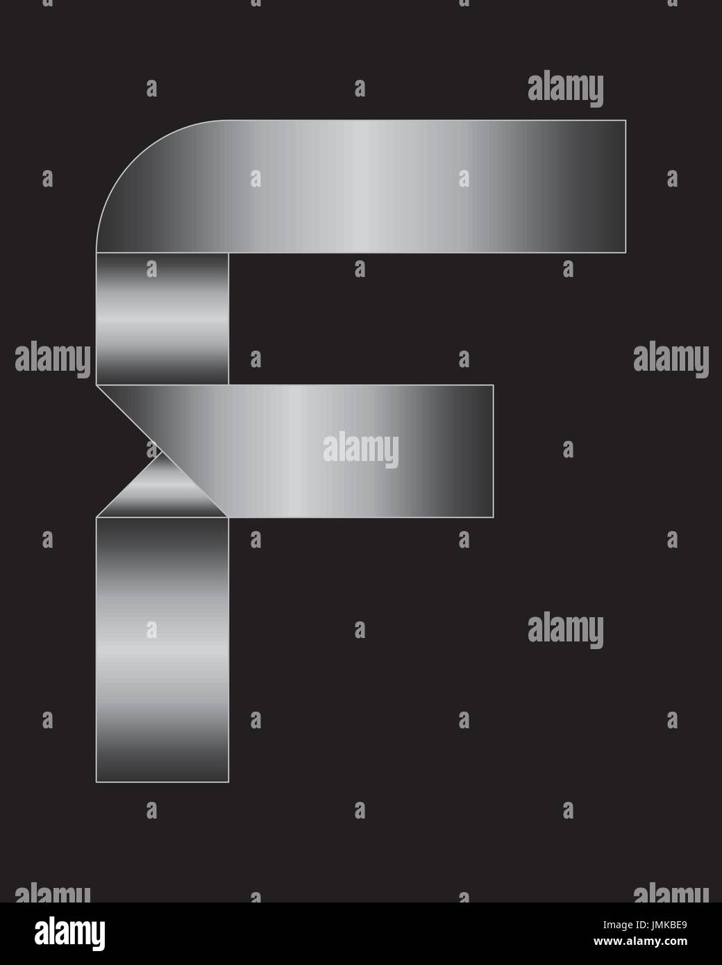 rectangular bent metal font - letter F Stock Vector Image & Art - Alamy