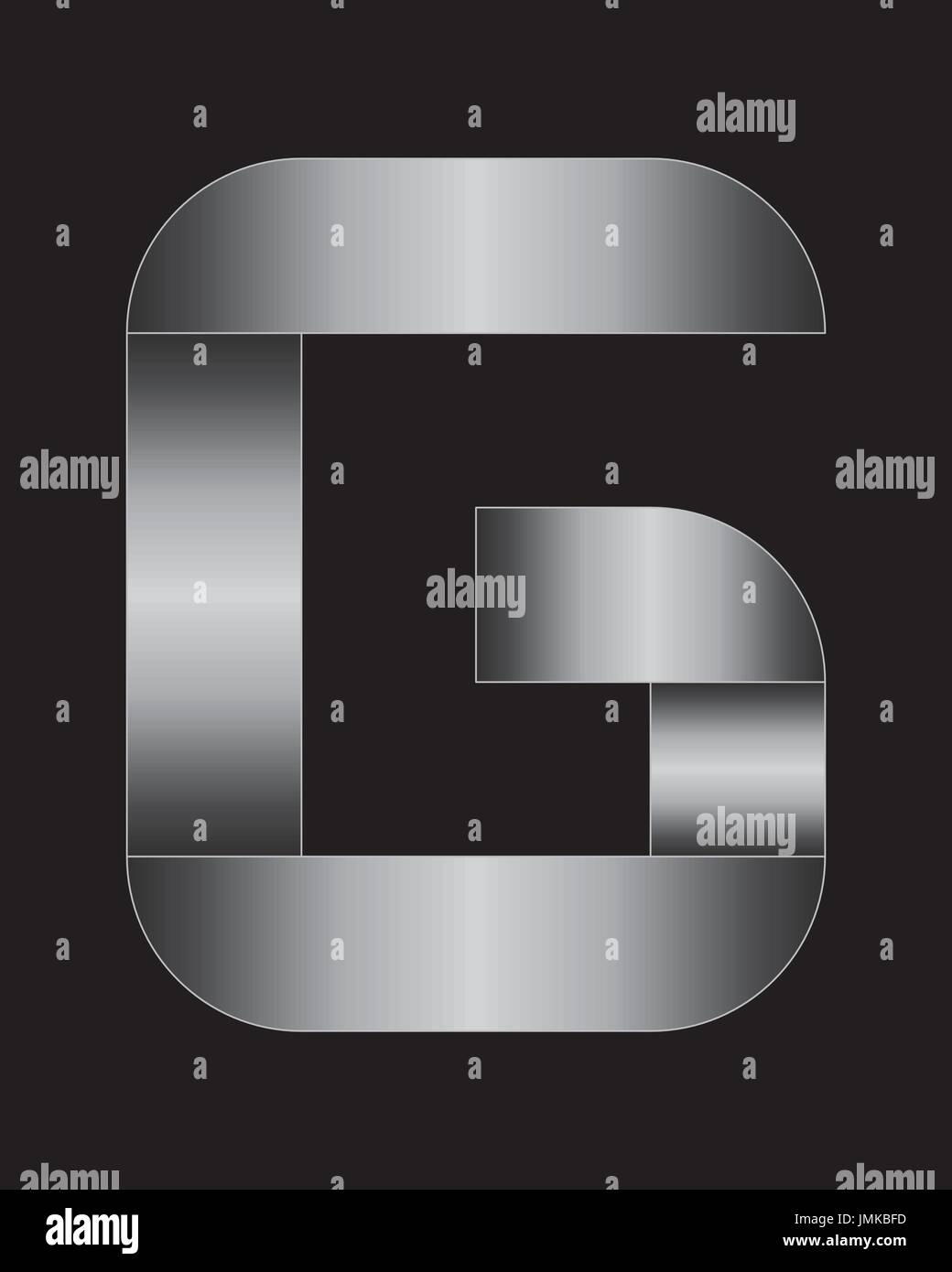 rectangular bent metal font - letter G Stock Vector Image & Art - Alamy