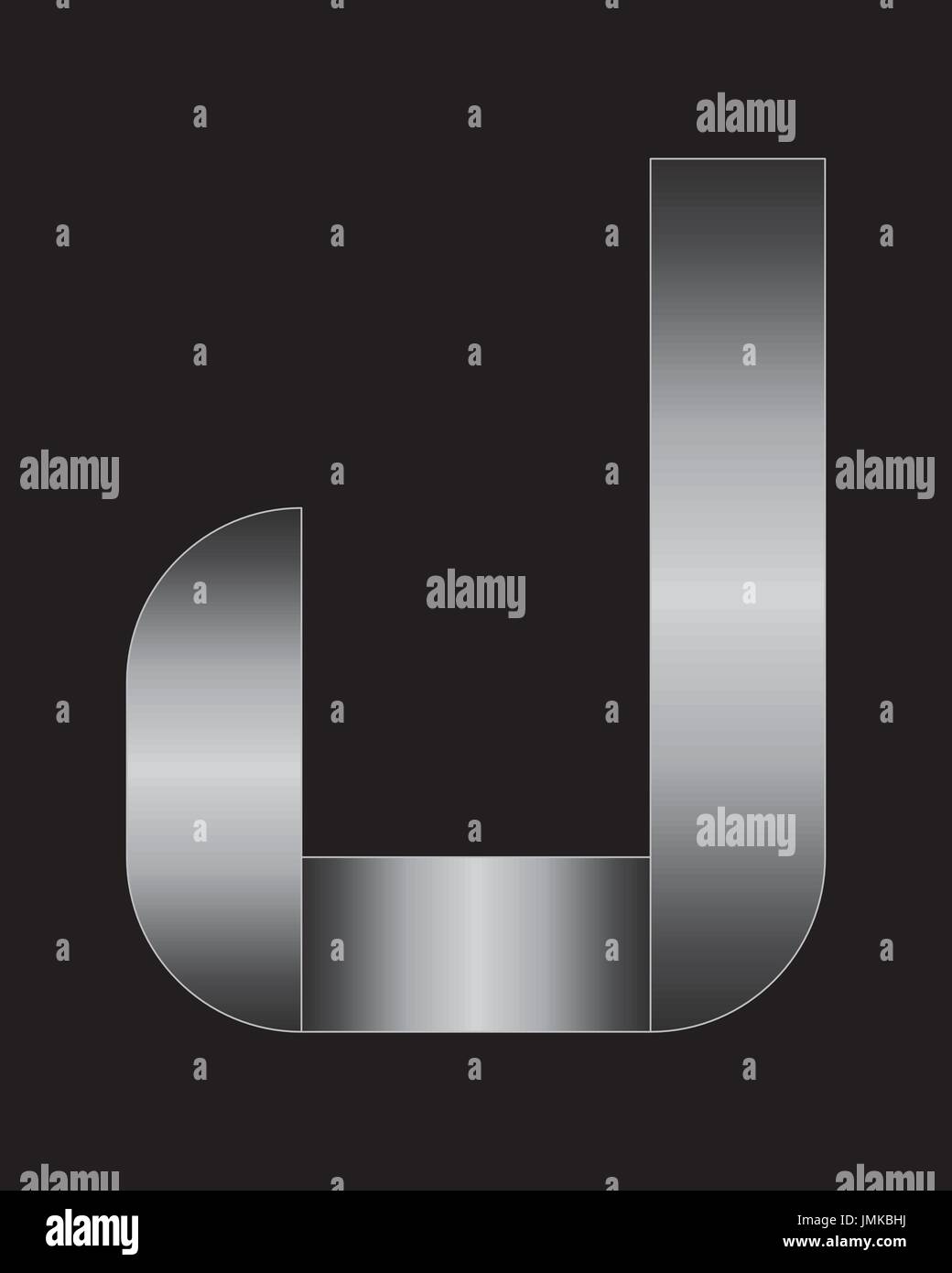 rectangular bent metal font - letter J Stock Vector Image & Art - Alamy