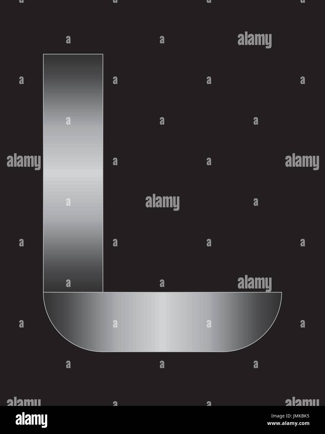 rectangular bent metal font - letter L Stock Vector Image & Art - Alamy