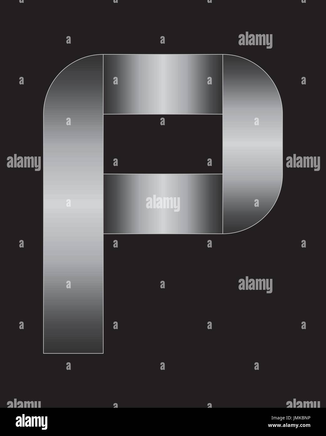 rectangular bent metal font - letter P Stock Vector Image & Art - Alamy
